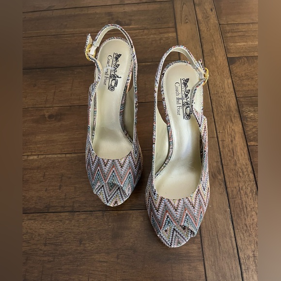 Coach and Four | Shoes | Coach And Four Multicolor Zigzag Slingback ...